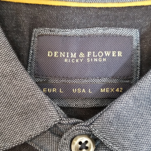 Denim & Flower | Shirts | Nwt Denim Flower Ricky Singh Polo Blue Denim ...